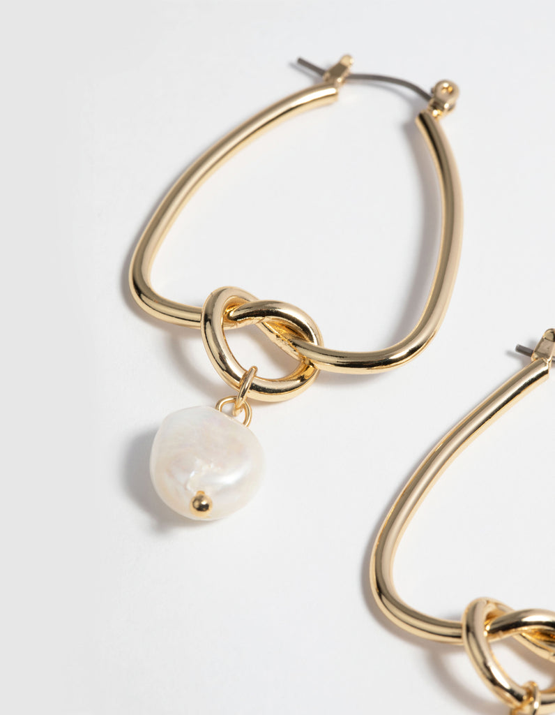 Gold Plated Statement Earrings with Freshwater Pearls - Lovisa