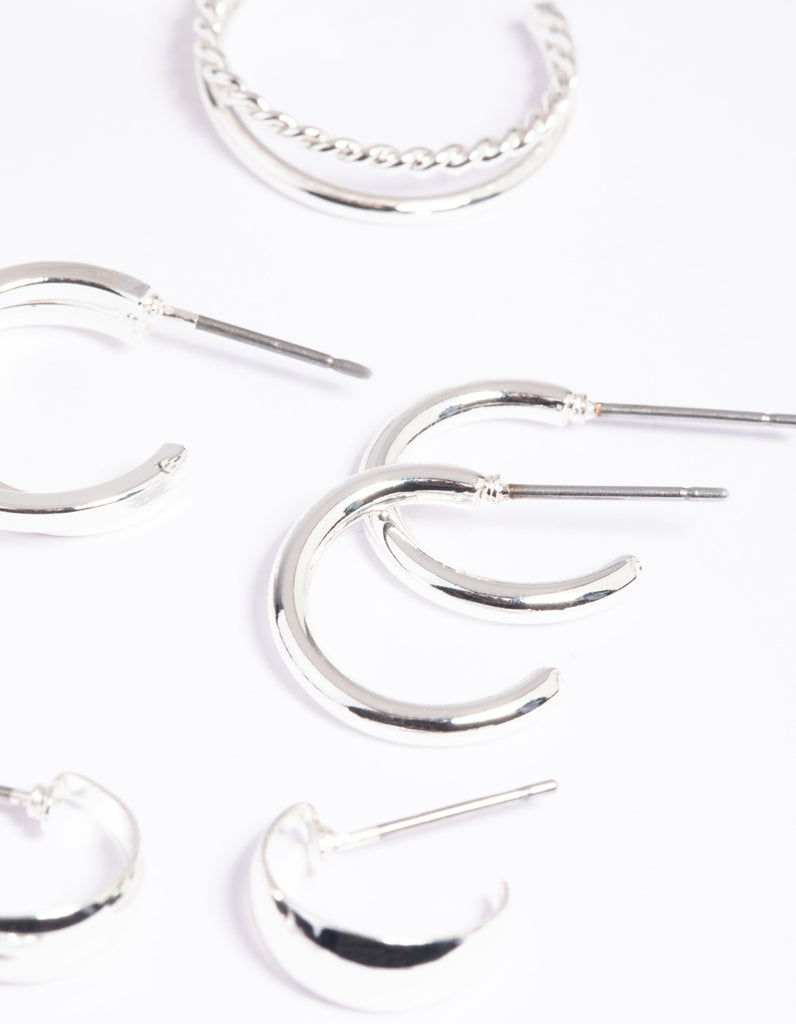 Silver Simple Hoop Earring 8-Pack - Lovisa