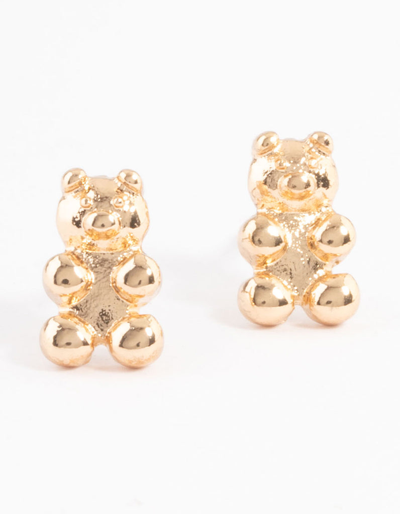 Gold Teddy Bear Stud Earrings - Lovisa