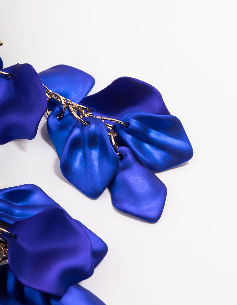 Blue Coated Petal Drop Earrings - Lovisa