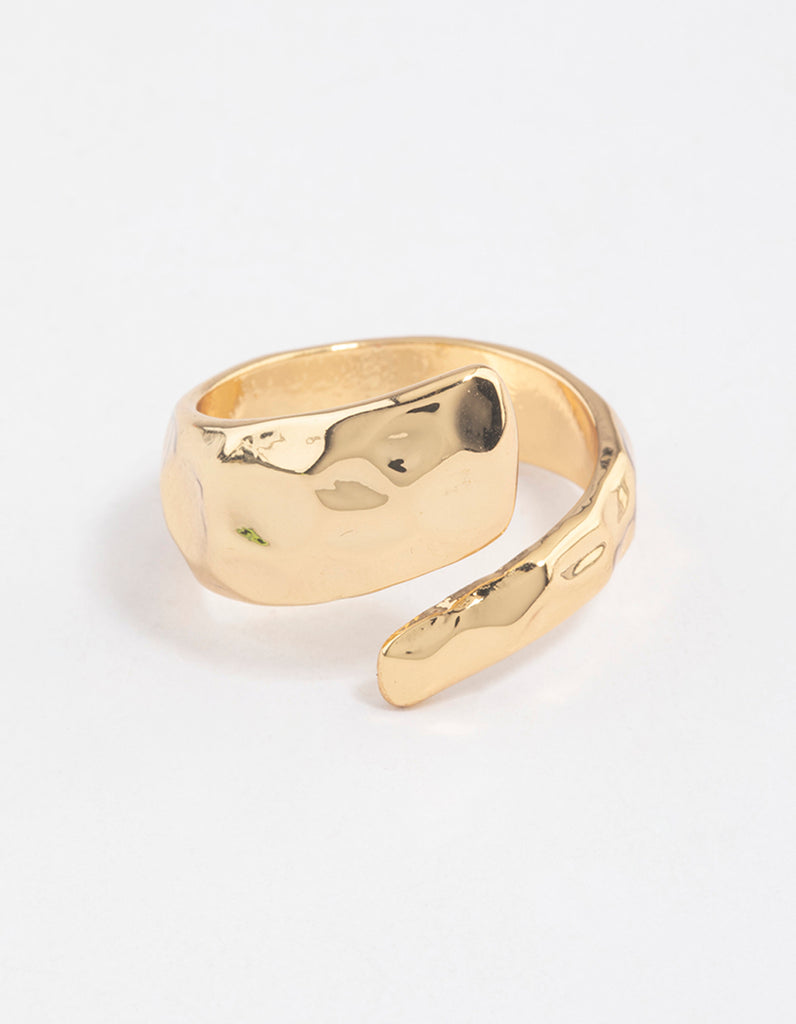 Gold Plated Bold Texture Wrap Ring - Lovisa