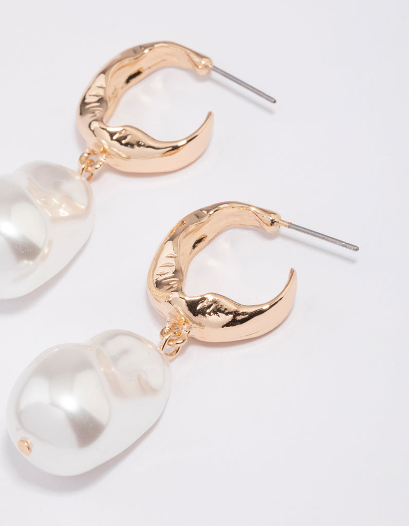 Gold Statement Pearl Drop Earrings - Lovisa