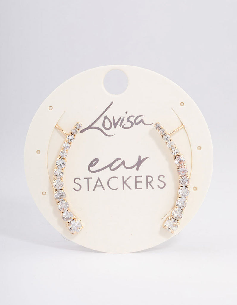 Gold Diamante Crawler Ear Cuff - Lovisa