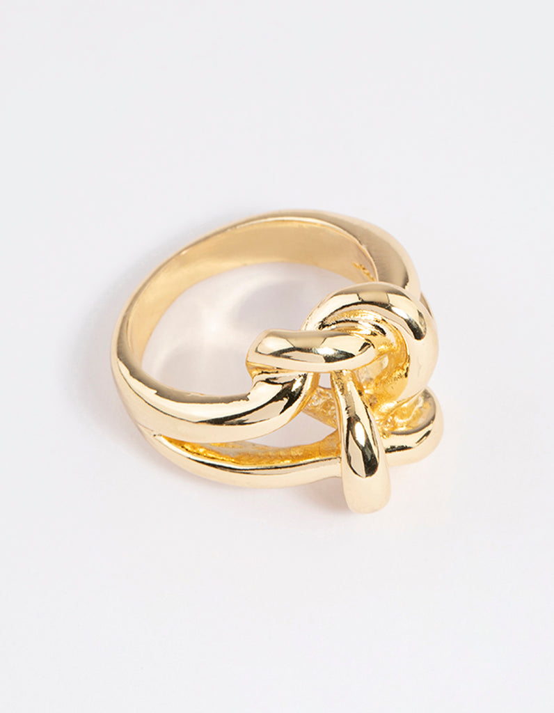 Gold Plated Double Knot Ring - Lovisa
