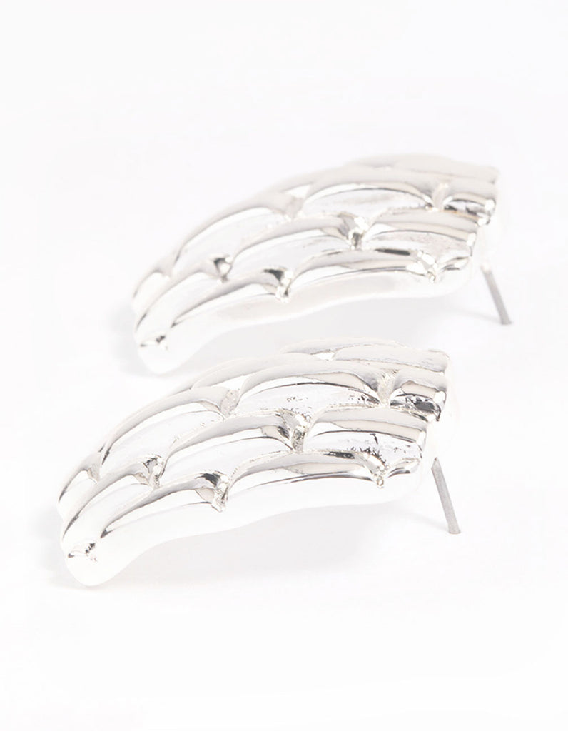 Silver Plated Statement Woven Stud Earrings - Lovisa