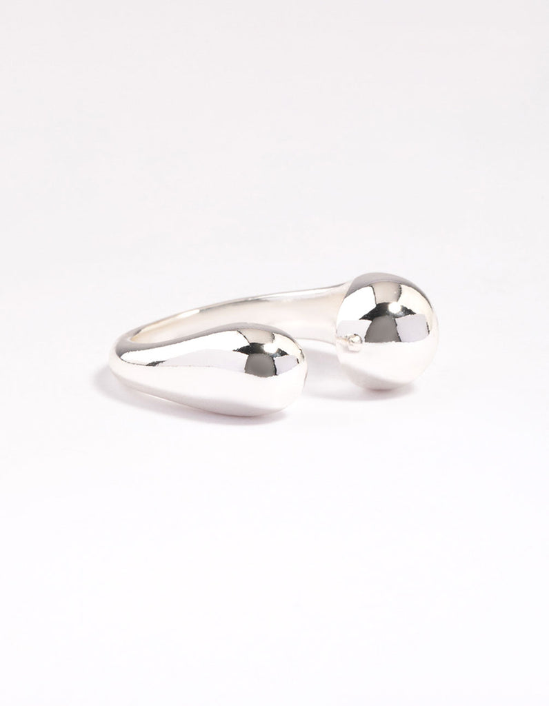 Silver Plated Open Sphere Ring - Lovisa
