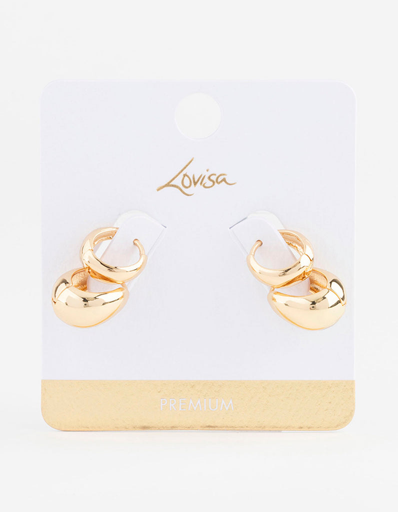 Gold Plated Bubble Huggie Earring Pack - Lovisa
