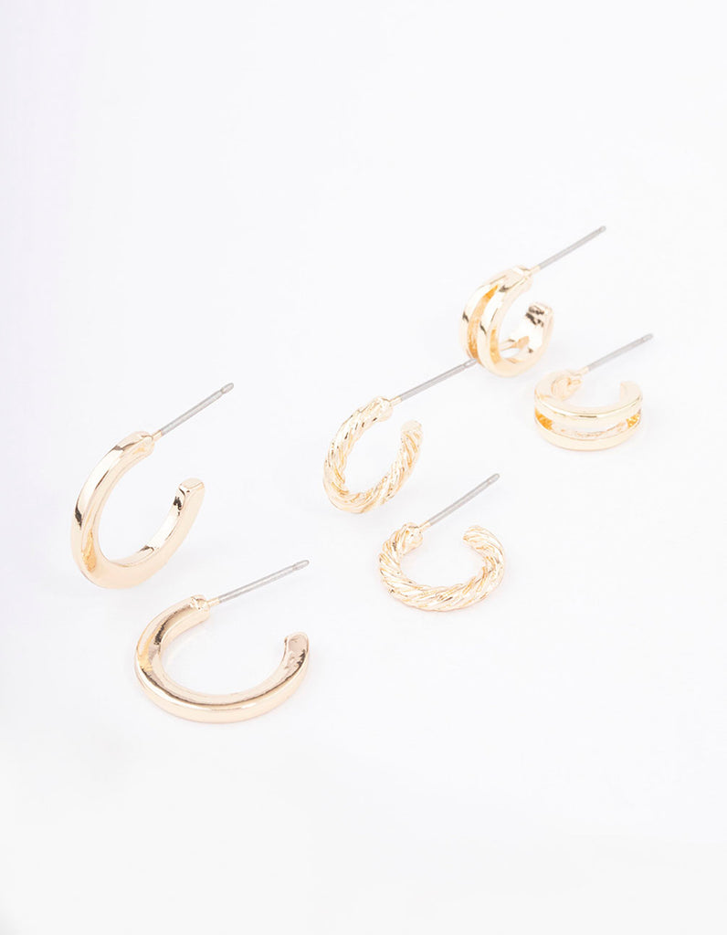 Gold Twisted Illusion Earring 3-Pack - Lovisa