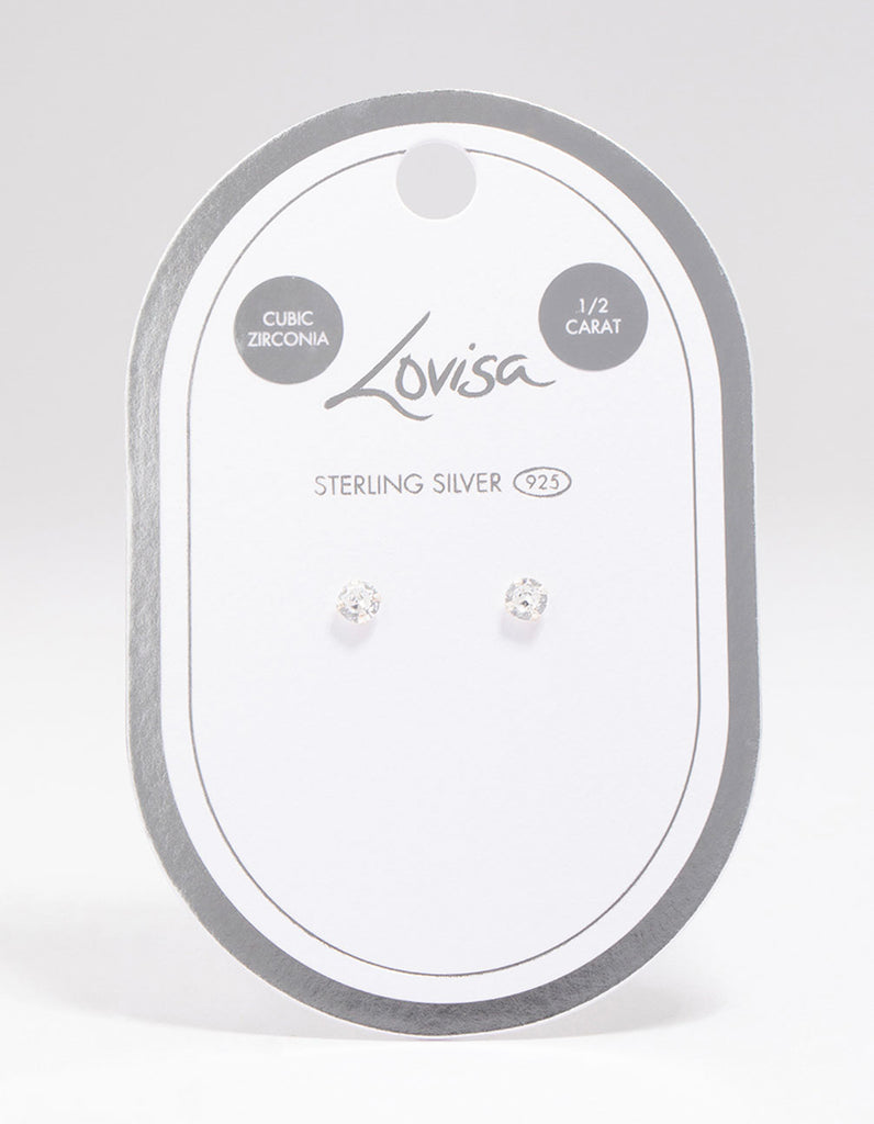 Sterling Silver Mini Cubic Zirconia Stud Earrings - Lovisa