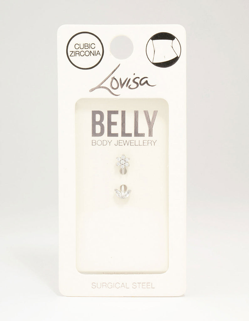 Surgical Steel Mini Flower Belly Piercing - Lovisa