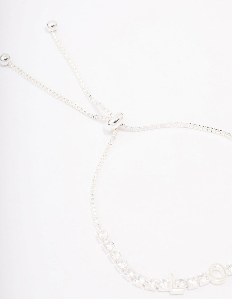 Silver Cubic Zirconia Love Bracelet - Lovisa