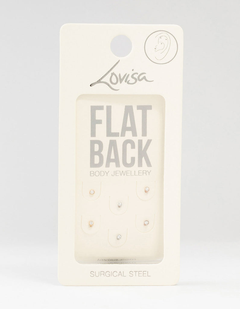 Mini Mixed Metals Diamante Flat Backs 6-Pack - Lovisa
