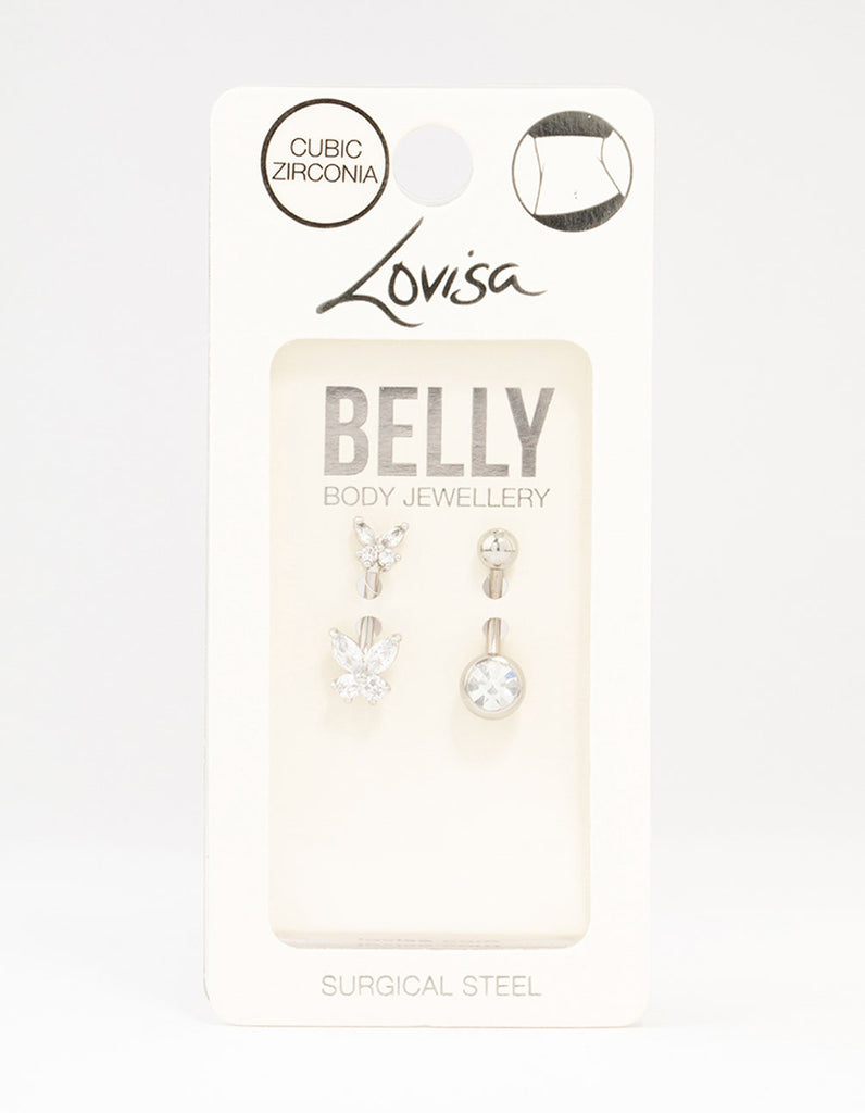 Surgical Steel Belly Bar Piercing 2-Pack - Lovisa