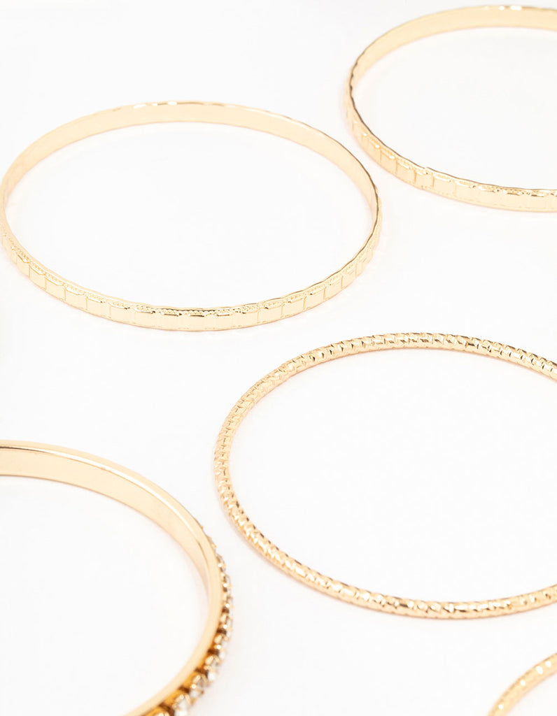 Gold Bangle Bracelets 12-Pack - Lovisa
