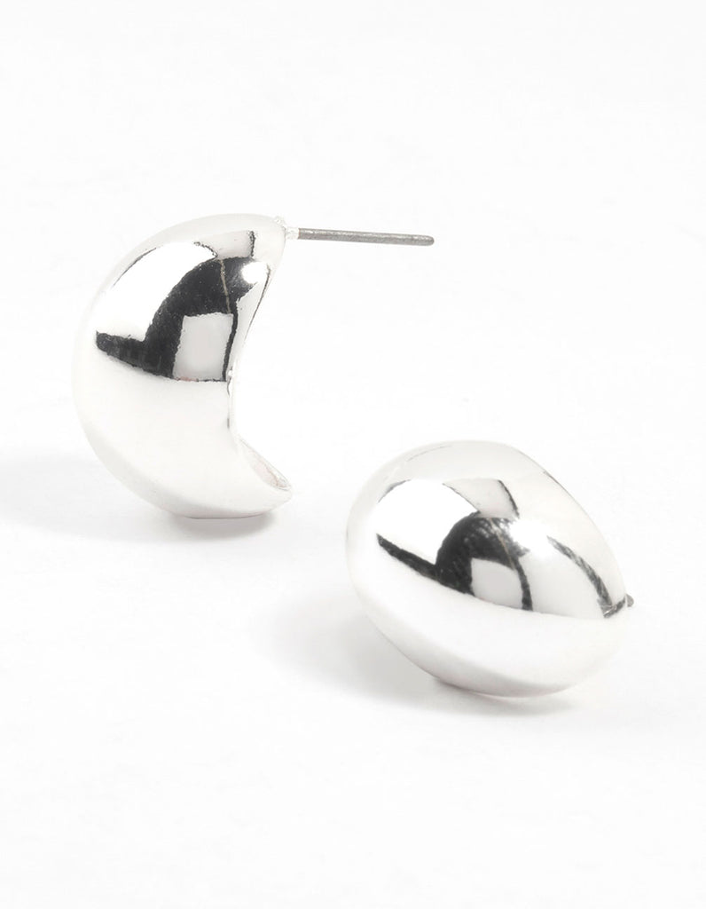 Silver Plated Mini Oval Bubble Stud Earrings - Lovisa