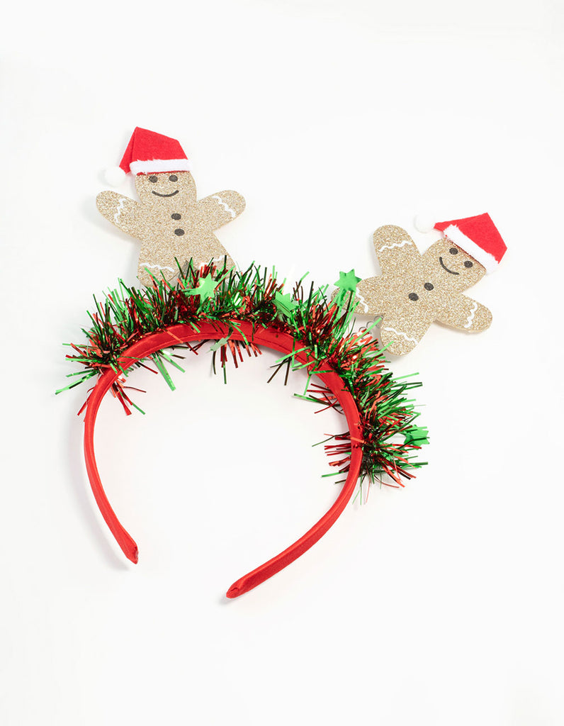Kids Gingerbread Man & Tinsel Headband - Lovisa