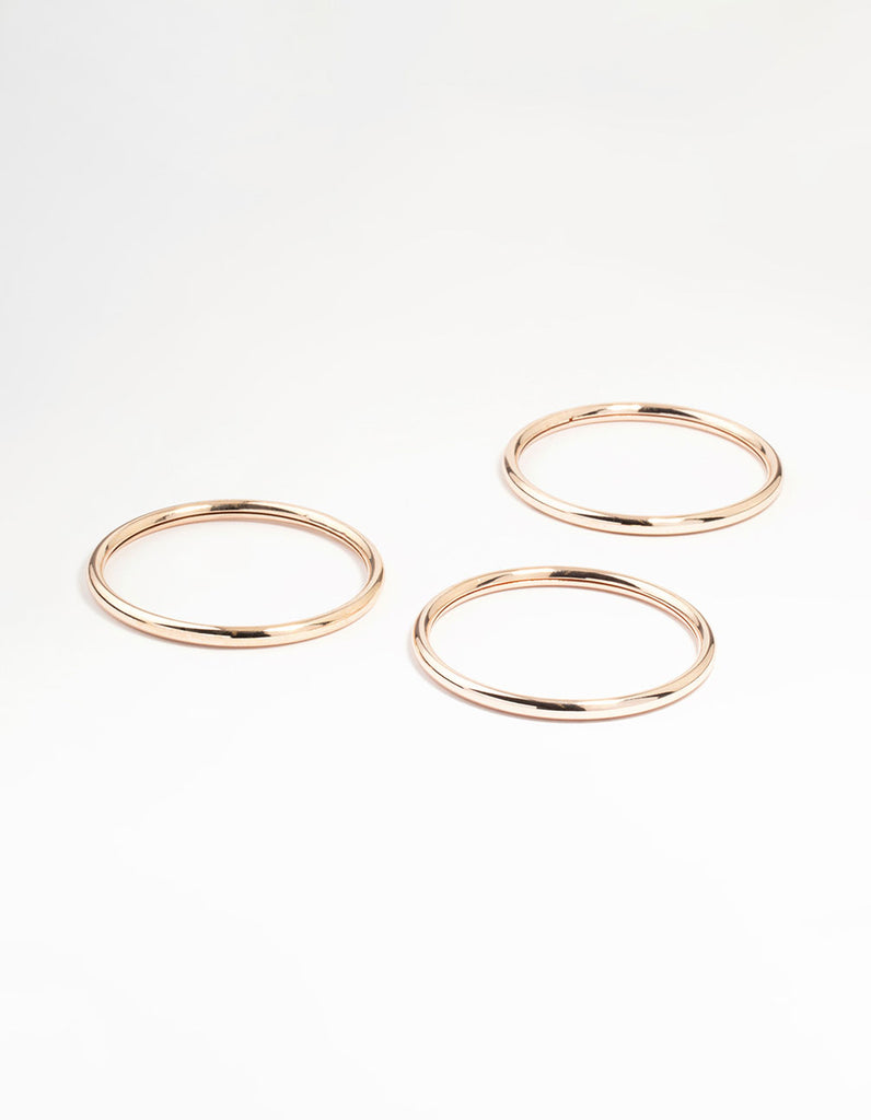 Rose Gold Smooth Bangles 3-Pack - Lovisa