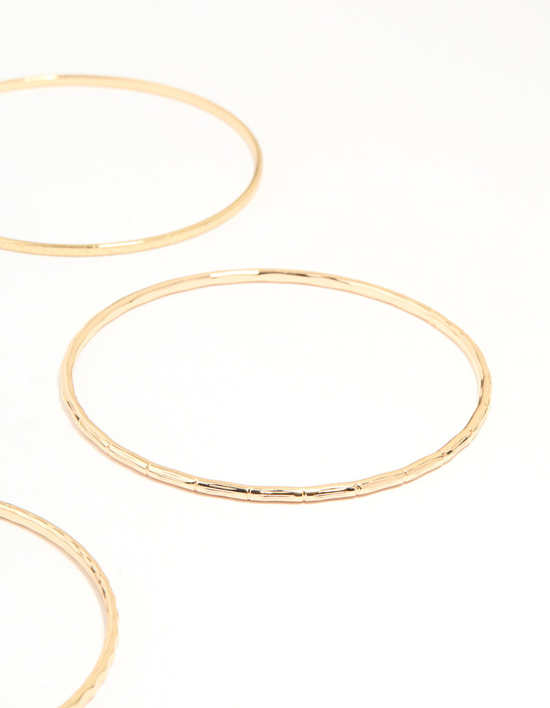 Gold Textured Thin Bangles 6-Pack - Lovisa