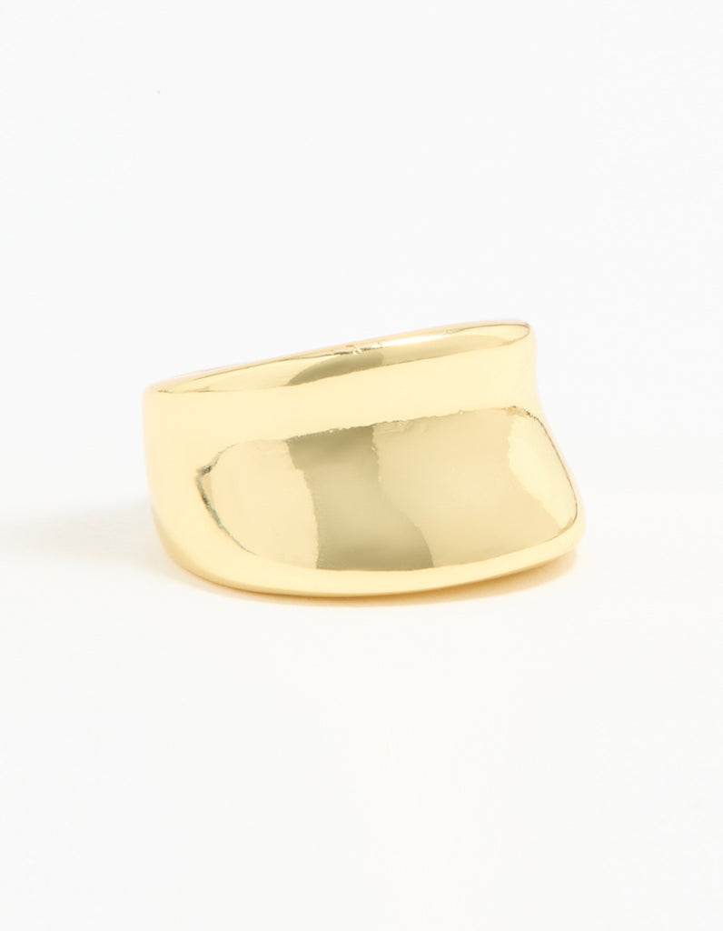 Gold Plated Smooth Statement Ring - Lovisa