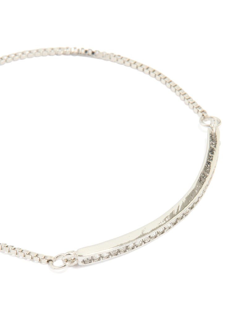 Silver Diamante Pavé Toggle Bracelet - Lovisa