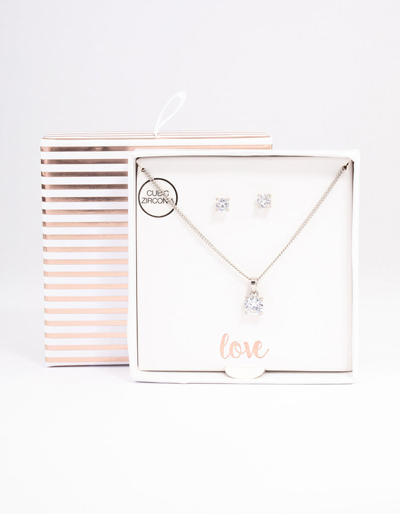 Silver Earrings & Necklace Gift Box - Lovisa