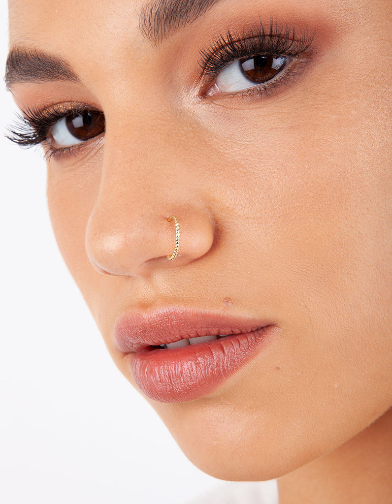 Gold Lip Ear & Nose Fake Hoop Pack - Lovisa