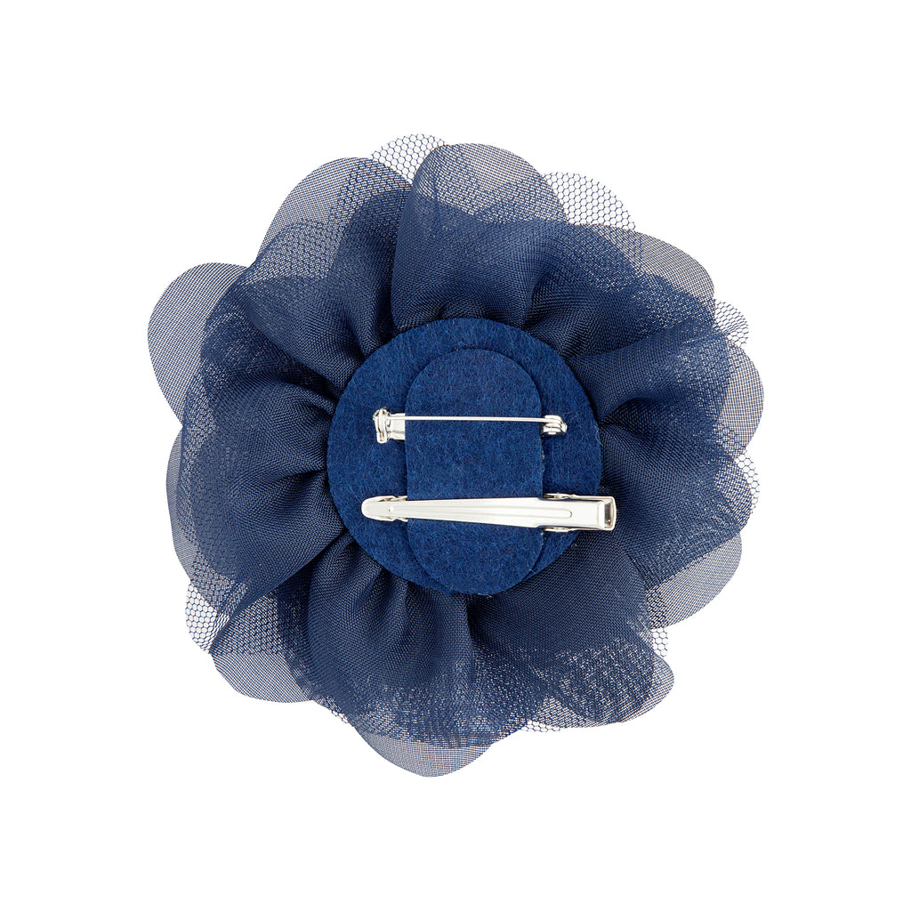 Navy Blue Mesh Flower Clip - Lovisa