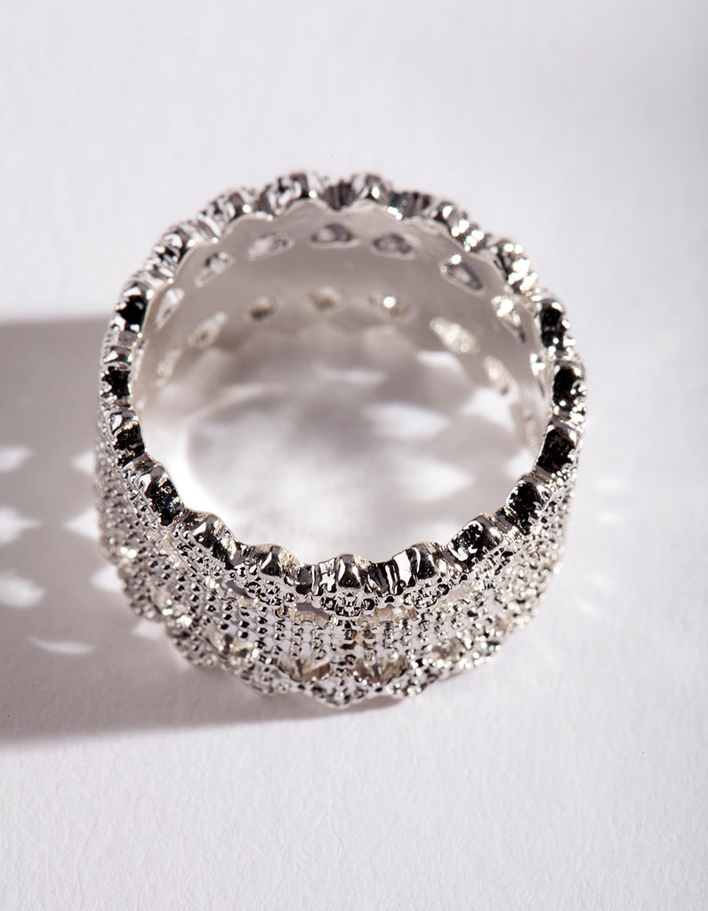 Silver Lace Detail Ring - Lovisa