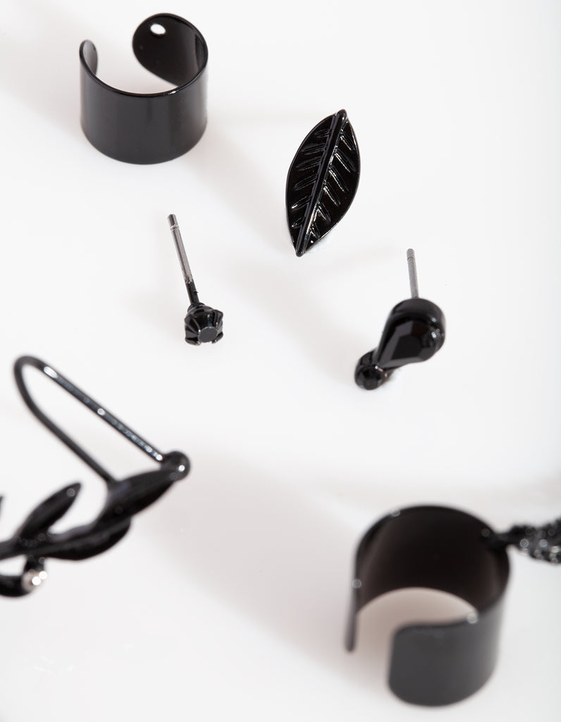 Black Chain Leaf Ear Stack - Lovisa