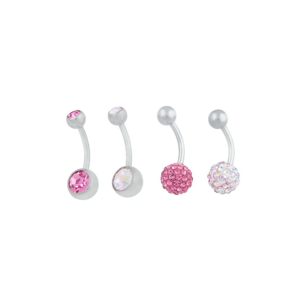 Surgical Steel Fireball Belly Bar 4-Pack - Lovisa