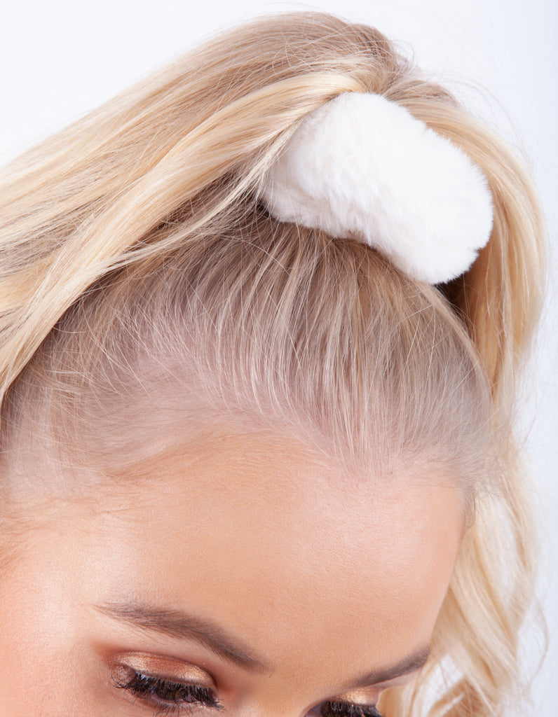 Purple White Faux Fur Scrunchie Pack - Lovisa