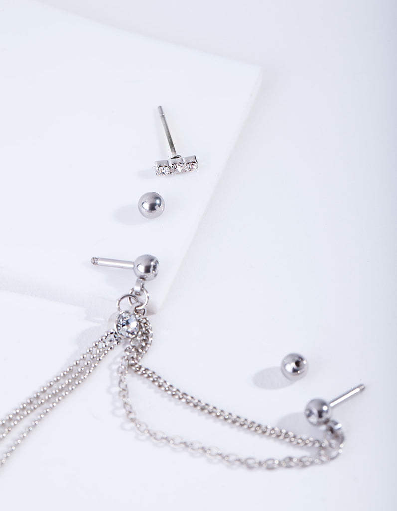 Silver Chain Drape Earrings - Lovisa
