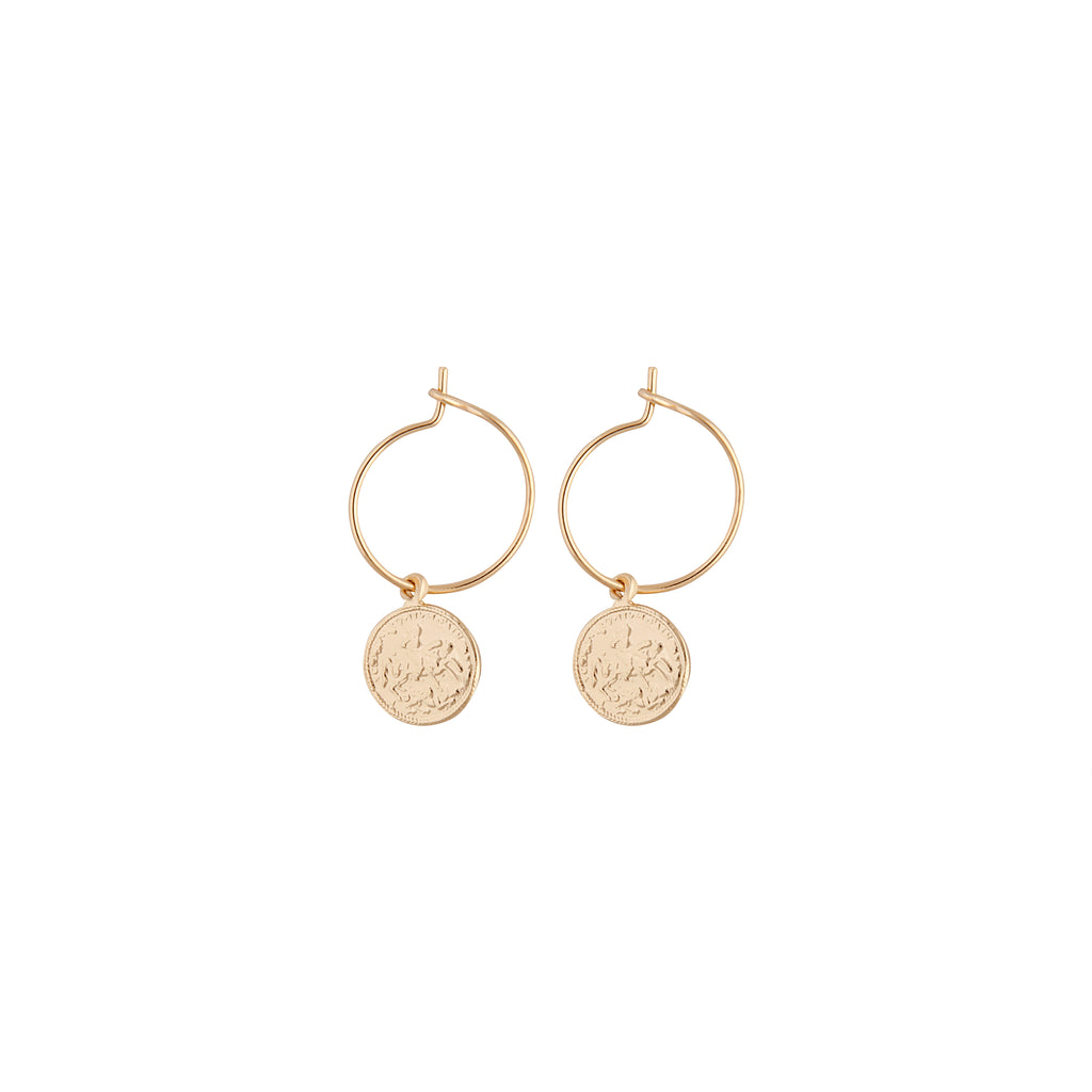 Gold Mini Flat Disc Hoop Earrings - Lovisa