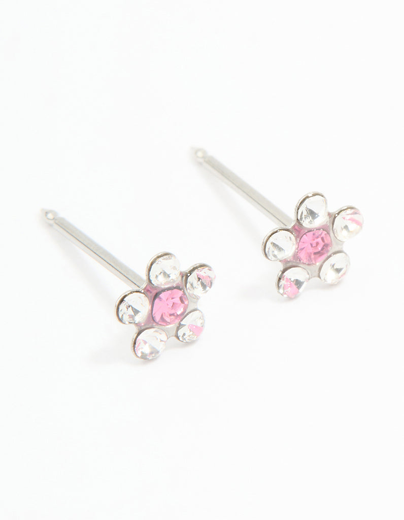 Studex Daisy Pink Crystal Surgical Steel Stud - Lovisa