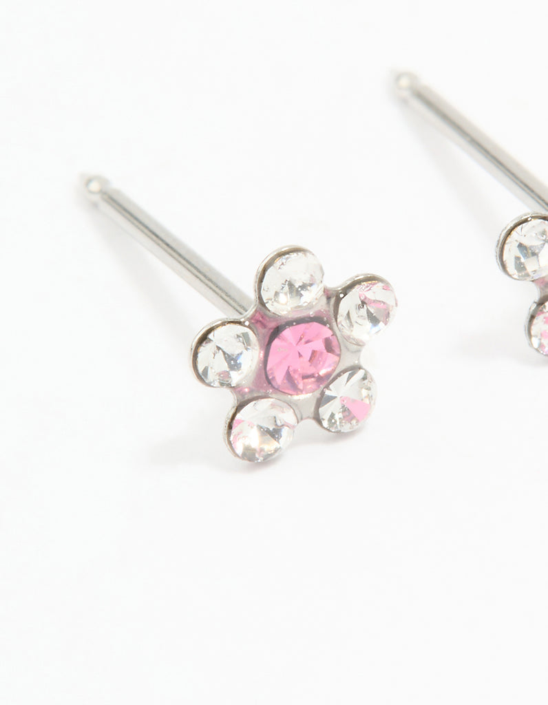 Studex Daisy Pink Crystal Surgical Steel Stud - Lovisa