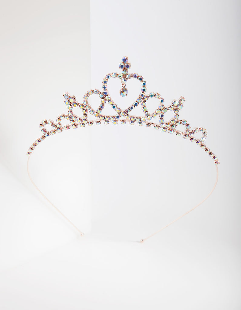 Kids Rose Gold Diamante Tiara Headband - Lovisa