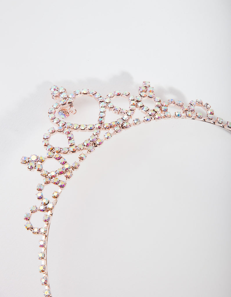 Kids Rose Gold Diamante Tiara Headband - Lovisa