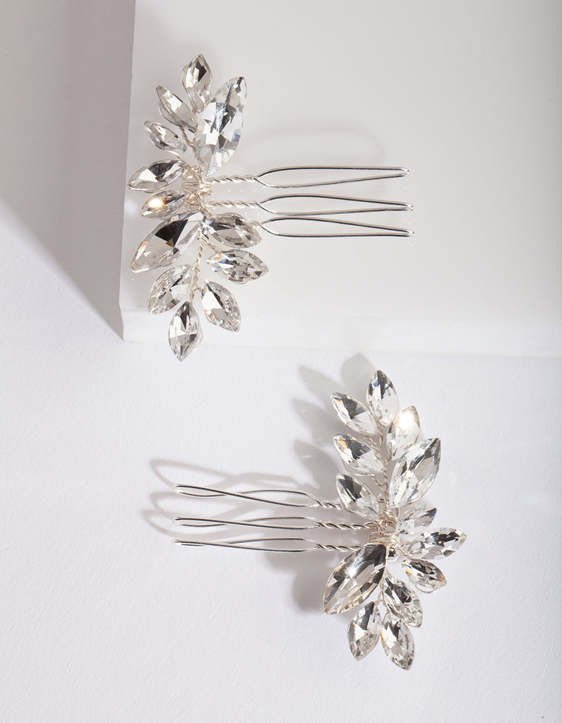 Silver Floral Gem Hair Pin Pack - Lovisa