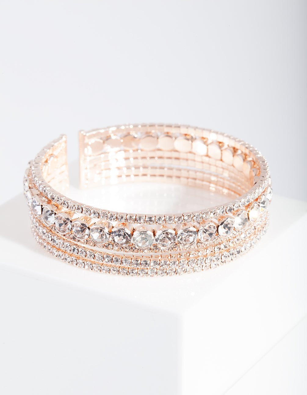 Rose Gold Multi Diamante Arm Cuff - Lovisa