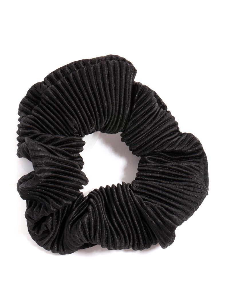 Black Pleated Scrunchie - Lovisa