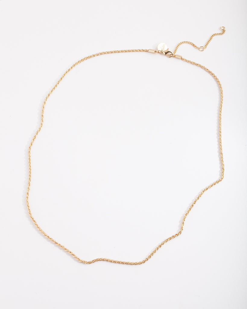 Gold Plated 60cm Rope Chain Necklace - Lovisa