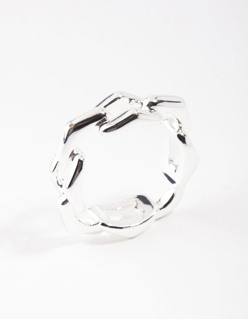 Silver Plated Rectangle Link Ring - Lovisa
