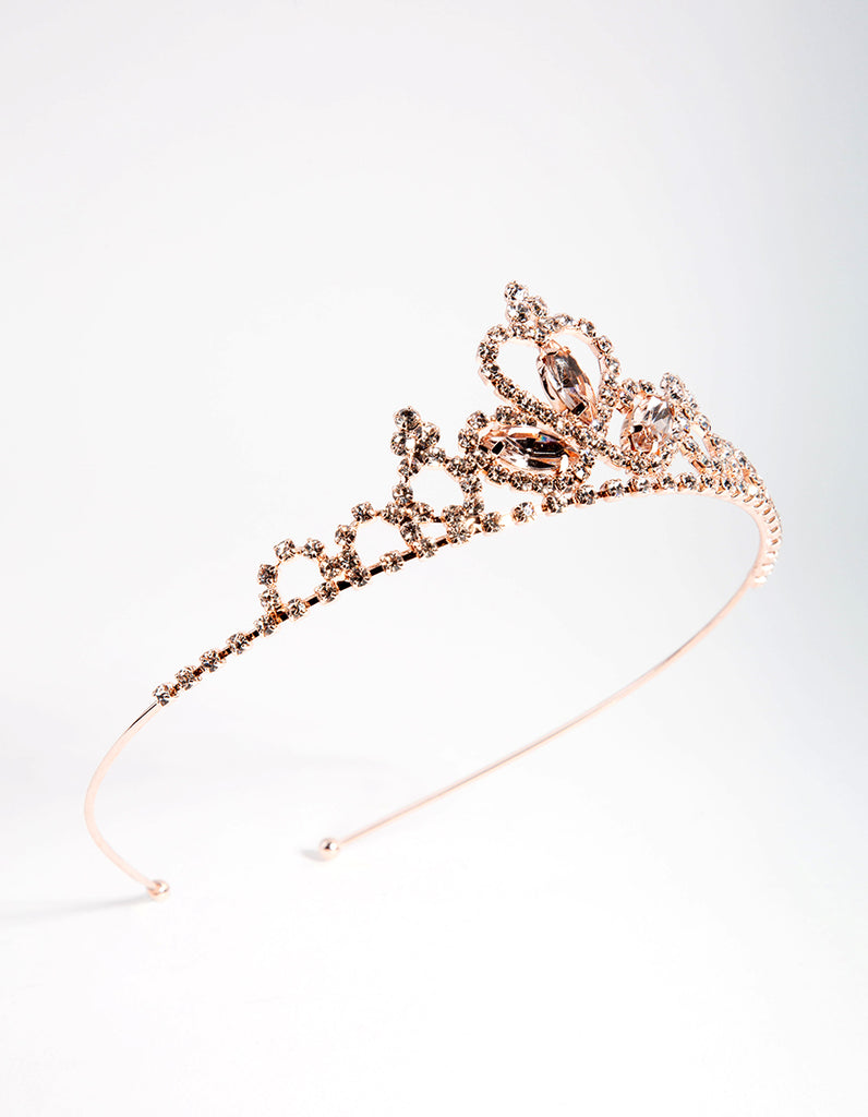 Kids Rose Gold Diamante Tiara Headband - Lovisa