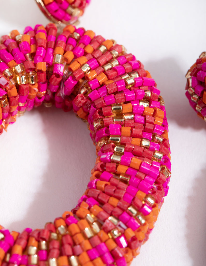 Beaded Chunky Doughnut Drop Earrings - Lovisa