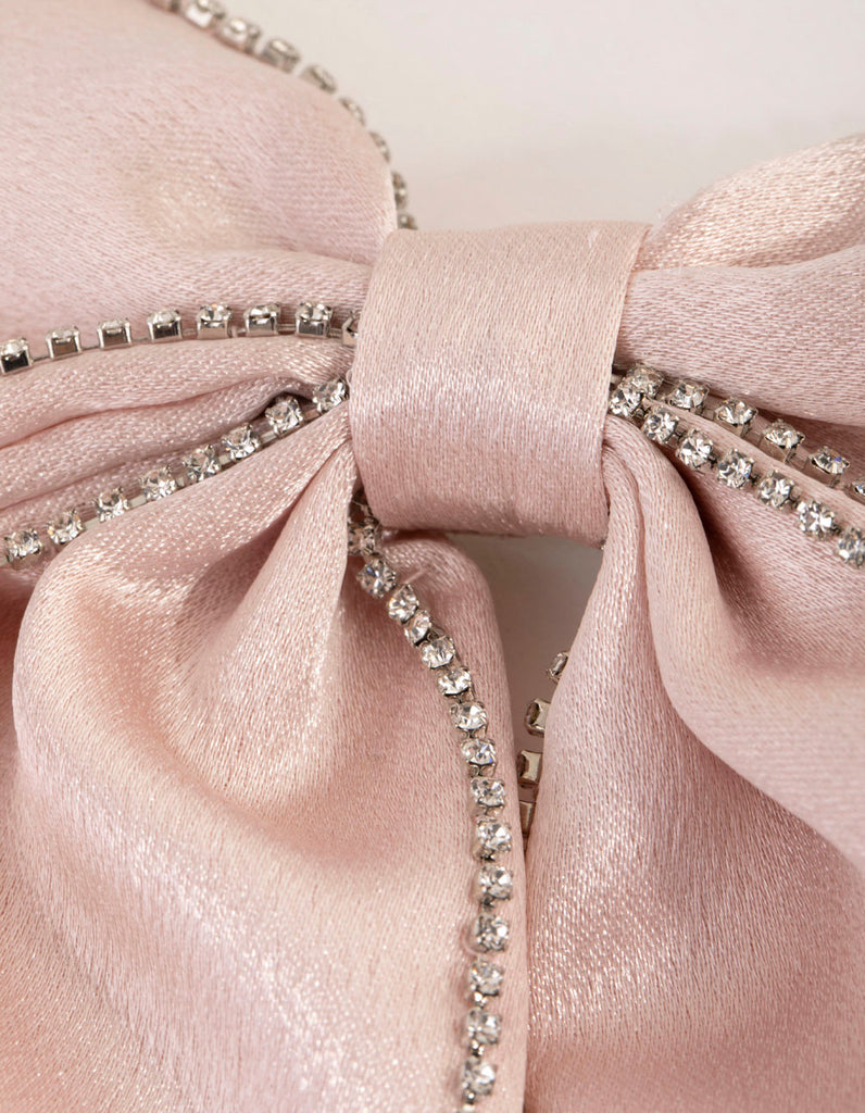 Blush Fabric Cupchain Satin Bow Clip - Lovisa