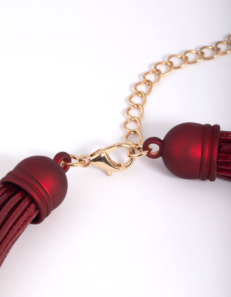 Matte Red Cord Layered Necklace - Lovisa