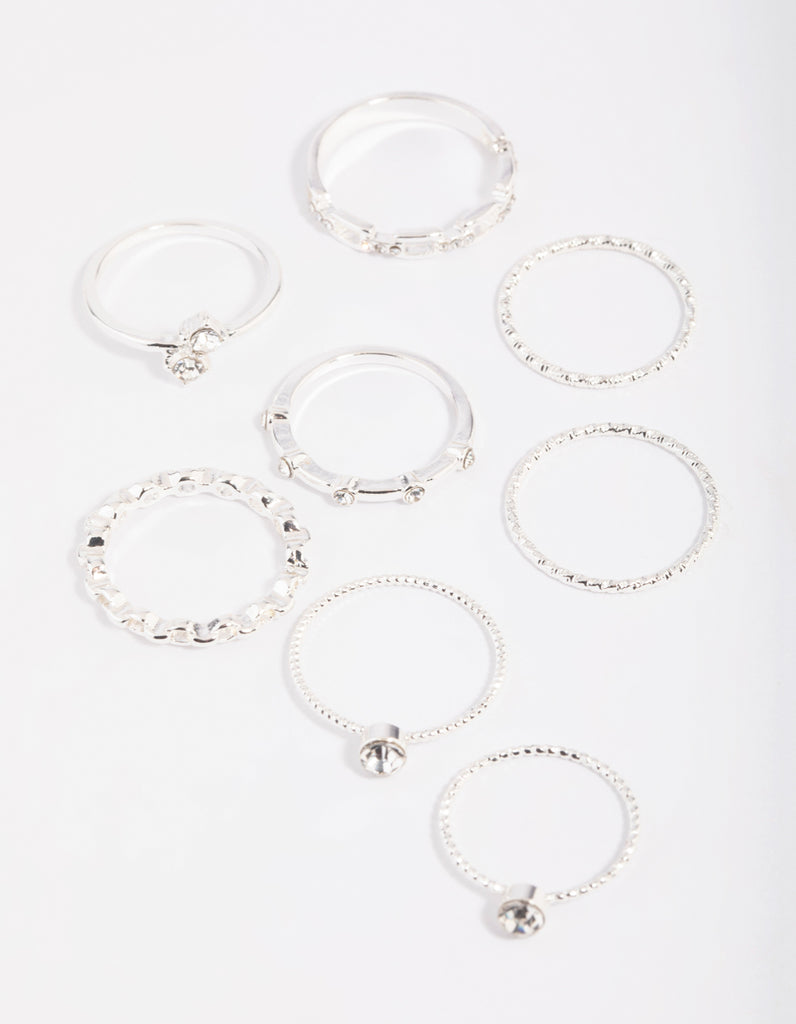 Diamante Chain Ring Stack Pack - Lovisa