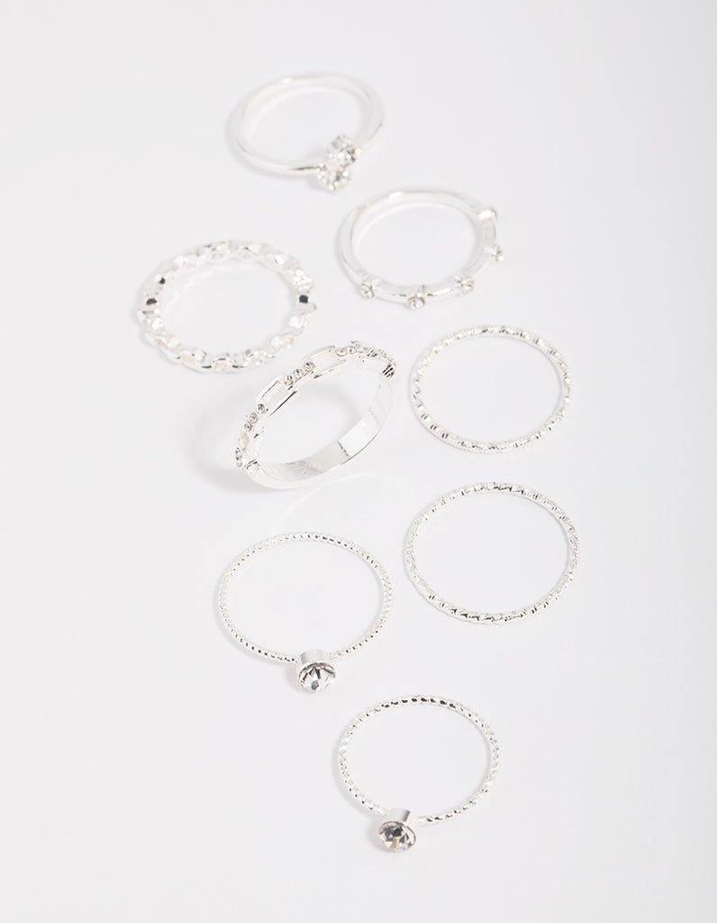 Diamante Chain Ring Stack Pack - Lovisa