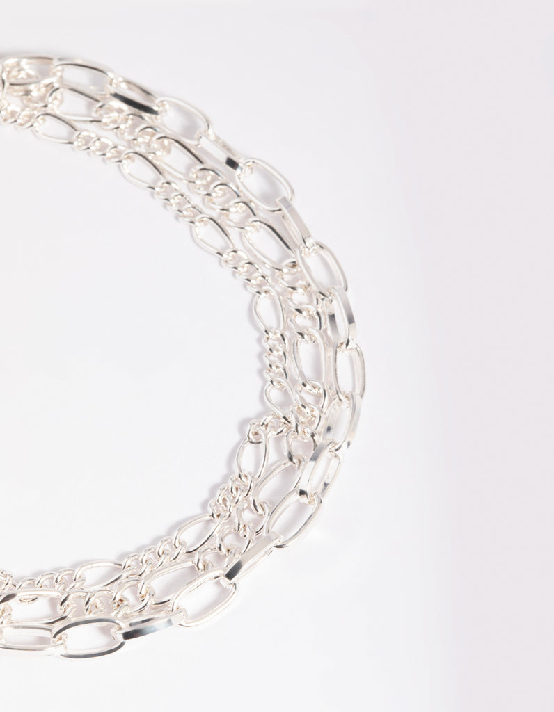 Silver Triple Chain Anklet - Lovisa