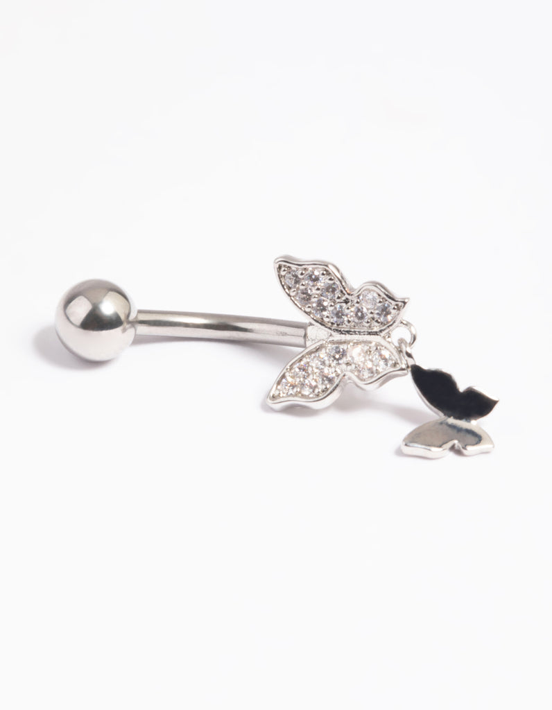 Surgical Steel Butterfly Belly Bar - Lovisa